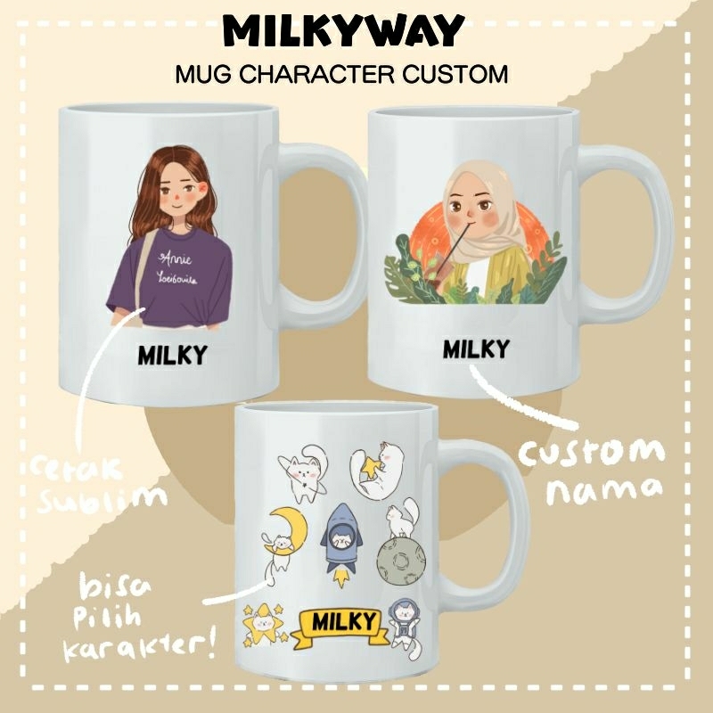 Jual Mug Karakter Custom Nama Dan Design | Shopee Indonesia