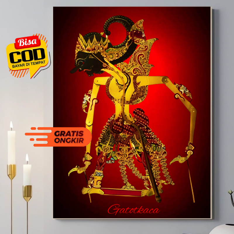 Jual Poster Wayang Kulit Gatotkaca Untuk Hiasan Dinding Atau Wall Dekor ...