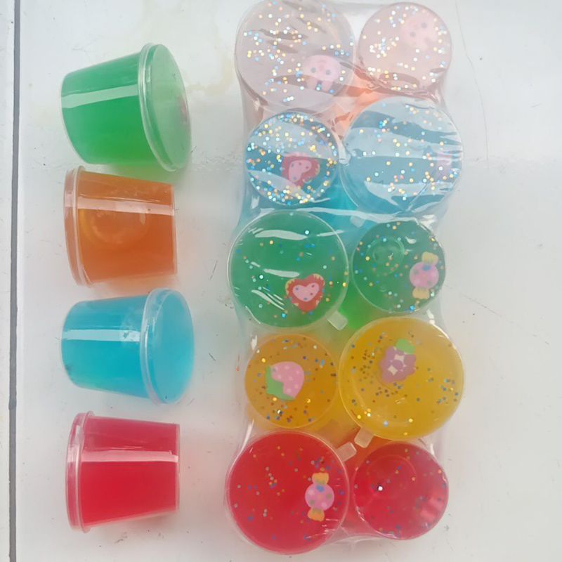 Jual mainan slem bening Glitter bonus penghapus 1 pak isi 10 pcs ukuran ...