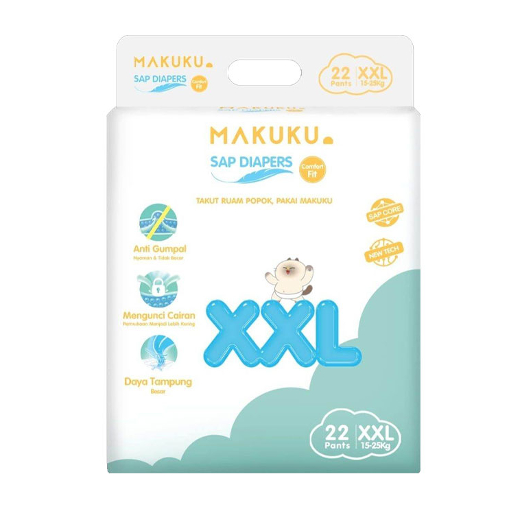 Jual MAKUKU SAP Diapers Comfort Fit Pants / Tape NB / S / M / L / XL ...