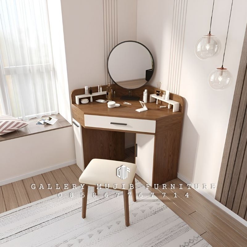 Jual meja rias minimalis modern kayu jati meja rias custom vanity table wood | Shopee Indonesia