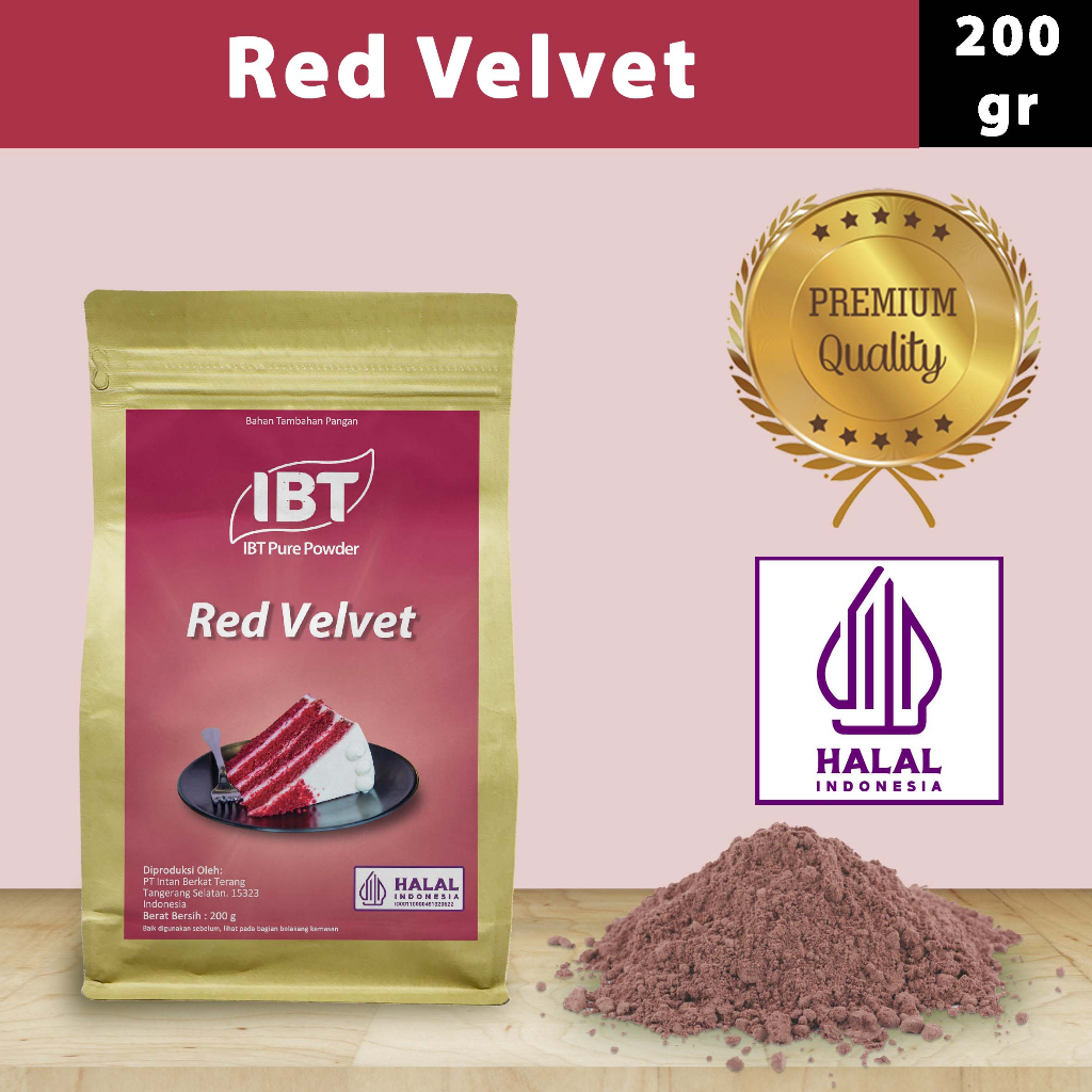 Jual Pure Red Velvet Powder Essence Murni Bubuk Import Makanan Kue 200 ...