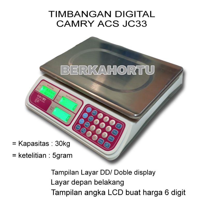 Jual Timbangan Digital Timbangan Laundry Camry Acs Jc-33 30kg / 5gram ...