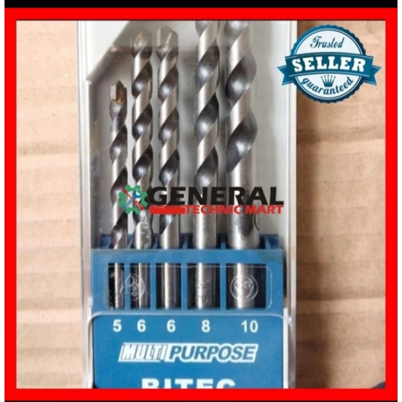 Jual Mata bor set multifungsi BITEC besi kayu granit beton 5pcs ...