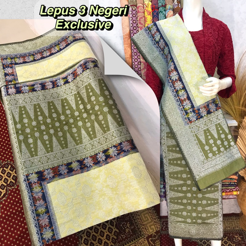 Jual SONGKET LEPUS 3 NEGERI EXCLUSIVE WARNA HIJAU SAGE TREND 2023 ASLI TENUN PALEMBANG | Shopee ...