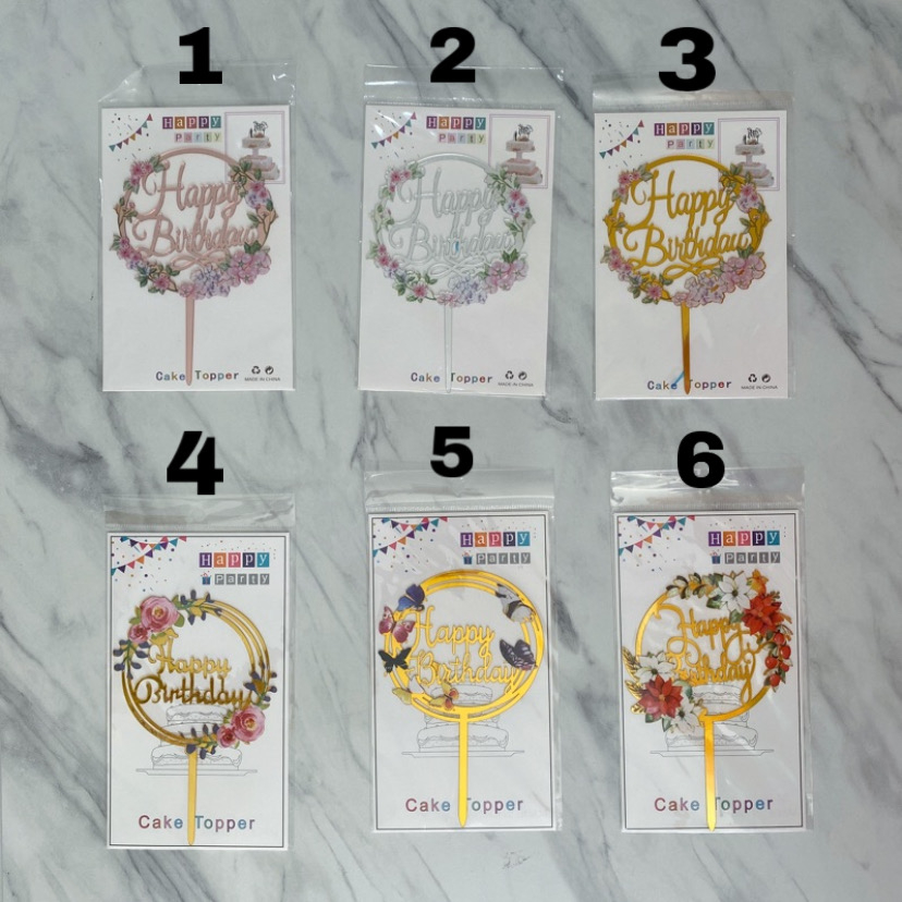 Jual Cake Topper Premium Hiasan Kue Tulisan Happy Birthday | Shopee ...