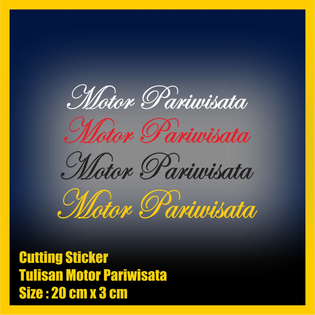 Jual Stiker Cutting Tulisan Motor Pariwisata /Stiker Motor | Shopee ...