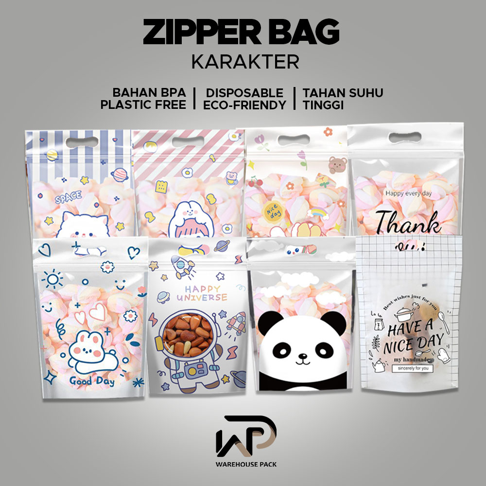 Jual ( 10 PCS ) Zipper Bag Snack| Ziplock Bag Plastik Souvenir Hadiah ...