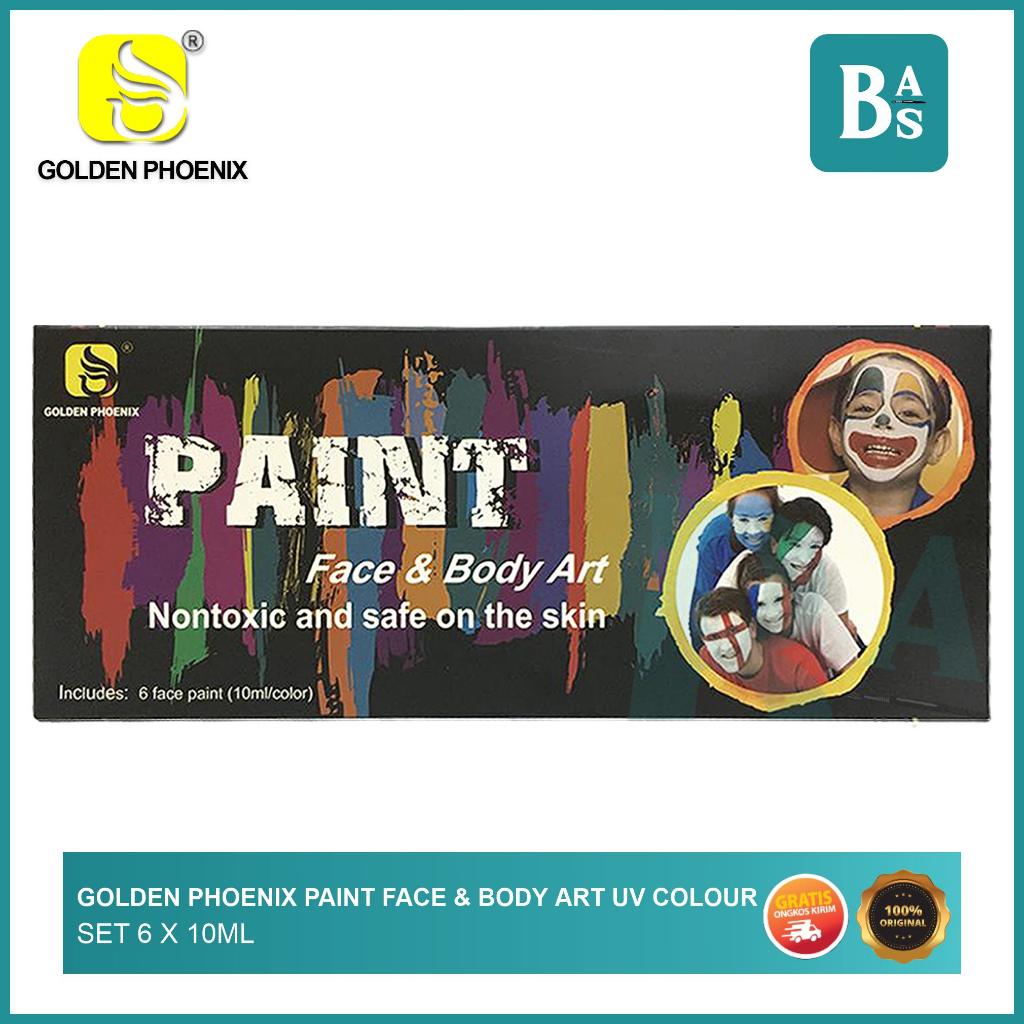 Jual Golden Phoenix UV PAINT Face & Body Art set 6x10ml | Shopee Indonesia