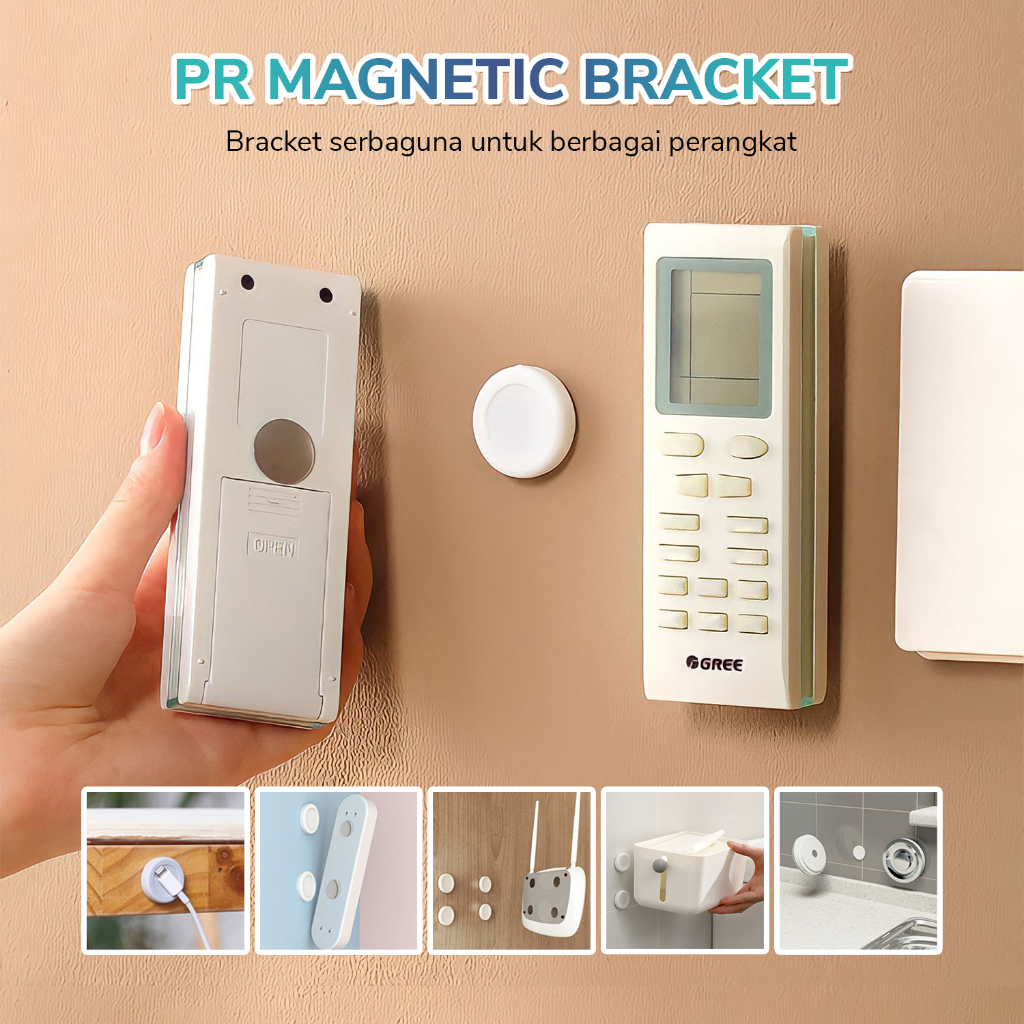 Jual PR Bracket Magnetic Hook Tempel Dinding Untuk Holder Remote AC TV ...