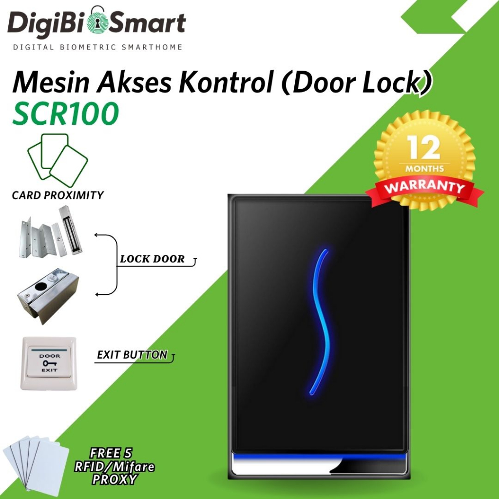 Jual Mesin Akses Kontrol Pintu SCR100 ZKTeco Kartu Proximity Door Lock ...