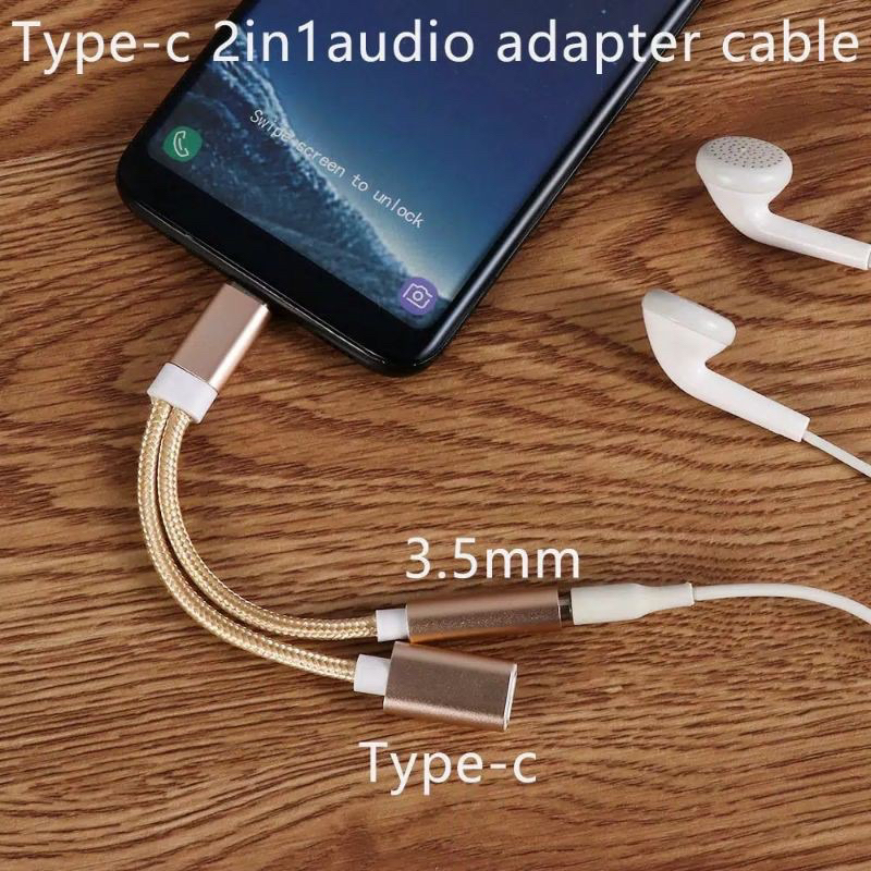 Jual Kabel Sambungan Spilitter Tipe c Ke Headset/Charger // Kabel ...