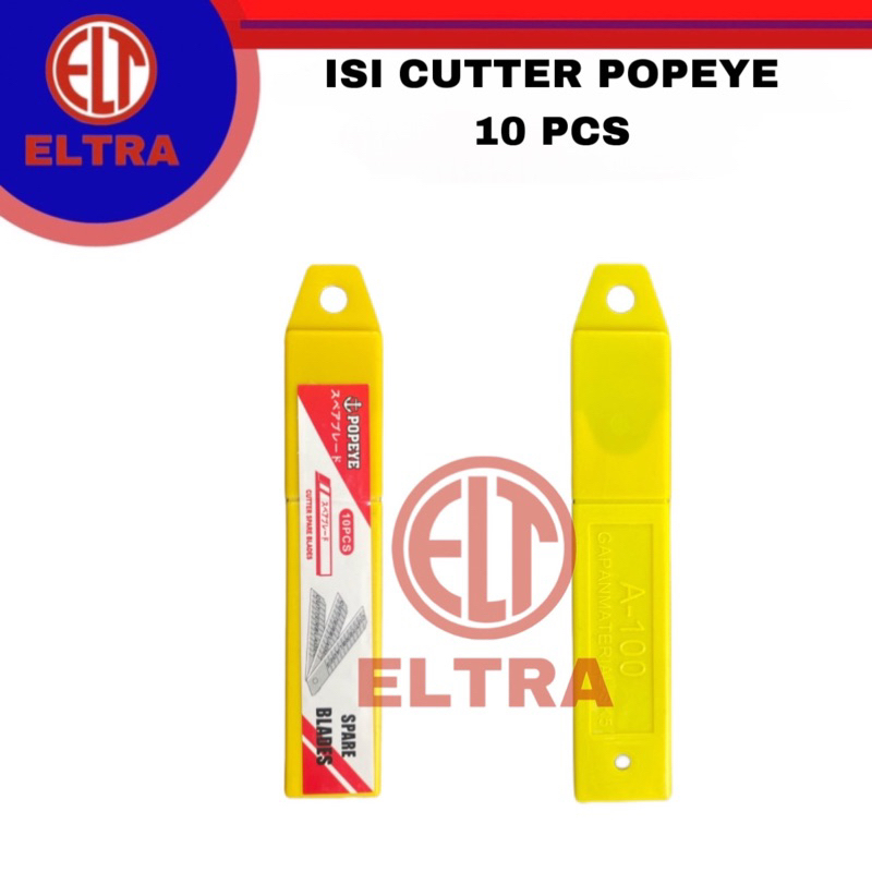 Jual Isi cutter besar / isi pisau cutter mata cutter POPEYE 10 pcs ...