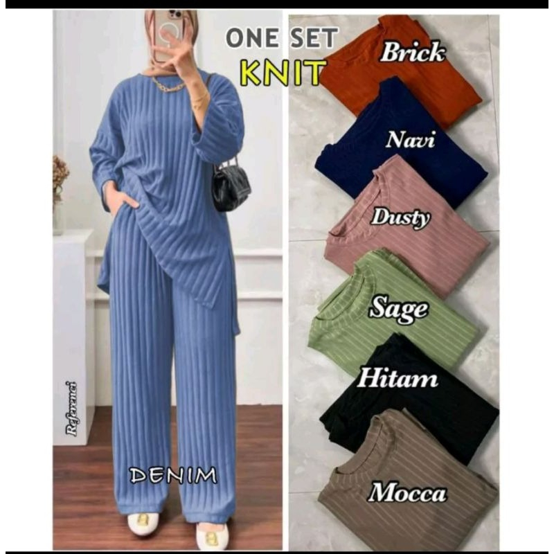 Jual TERLARIS!!! ONE SET KNIT SETELAN BAJU KAOS DAN CELANA WANITA PANJANG PAKAIAN PEREMPUAN ...
