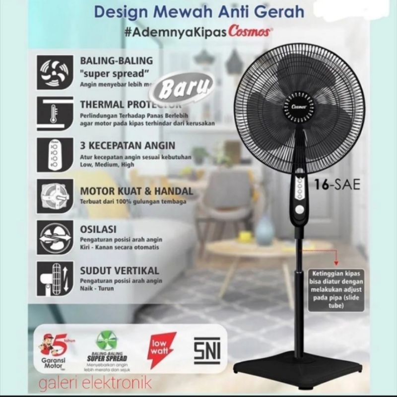 Jual Kipas Angin Berdiri Terbaru Cosmos 16 SAE hemat listrik | Shopee ...