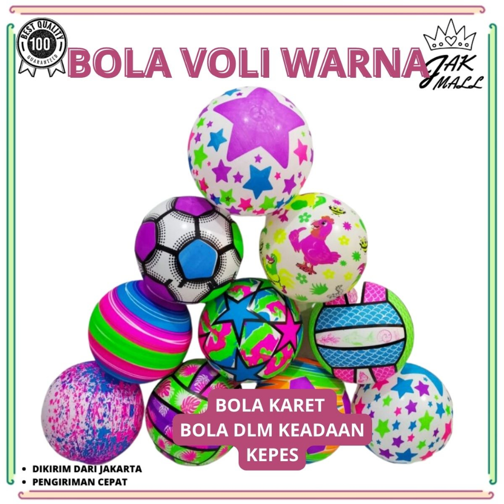Jual Mainan Bola Volly Warna / Bola Voli Plus Lampu JM | Shopee Indonesia