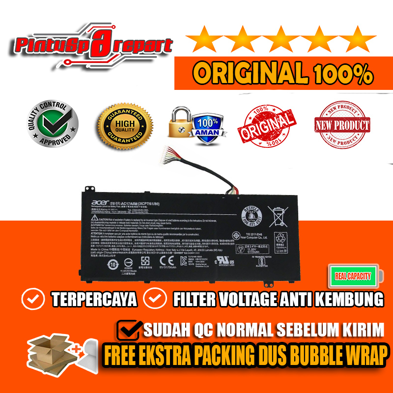 Jual Baterai Original Laptop Acer Aspire 5 A514-51 51G A514-52 A514-53 AC17A8M | Shopee Indonesia