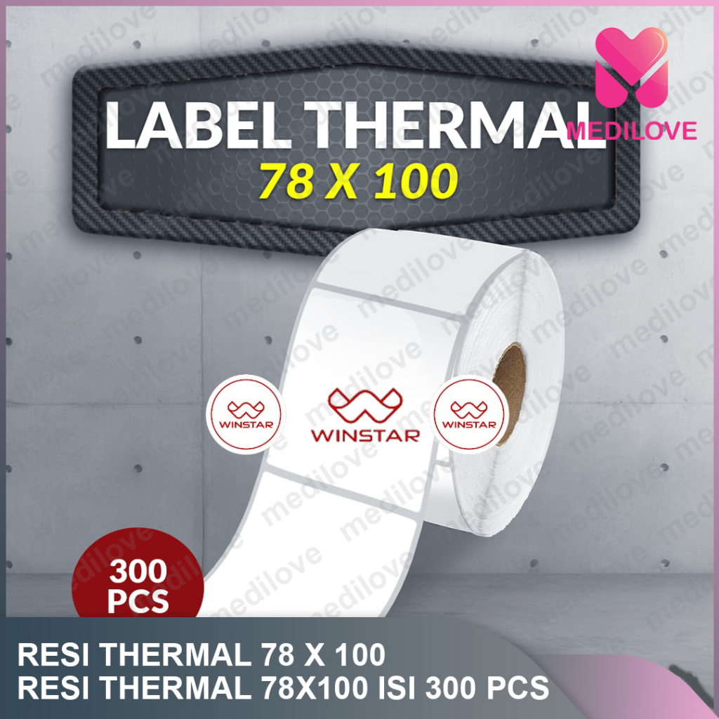 Jual Kertas Label Sticker Resi Thermal Barcode 78x100 mm Gulung Isi 300 ...