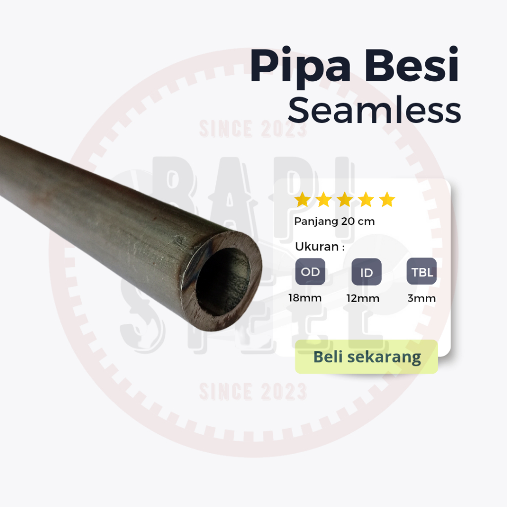 Jual pipa besi seamless OD 18mm ID 12mm | Shopee Indonesia