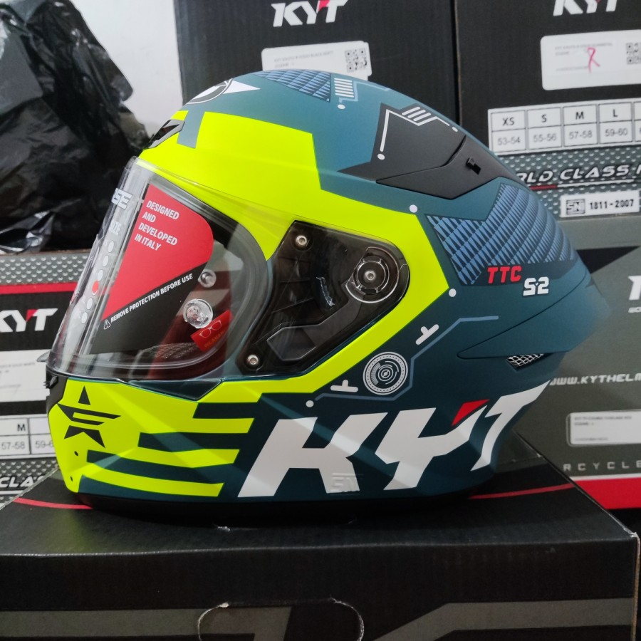 Jual HELM KYT TT Course Fuselage Yellow FULL FACE | Shopee Indonesia