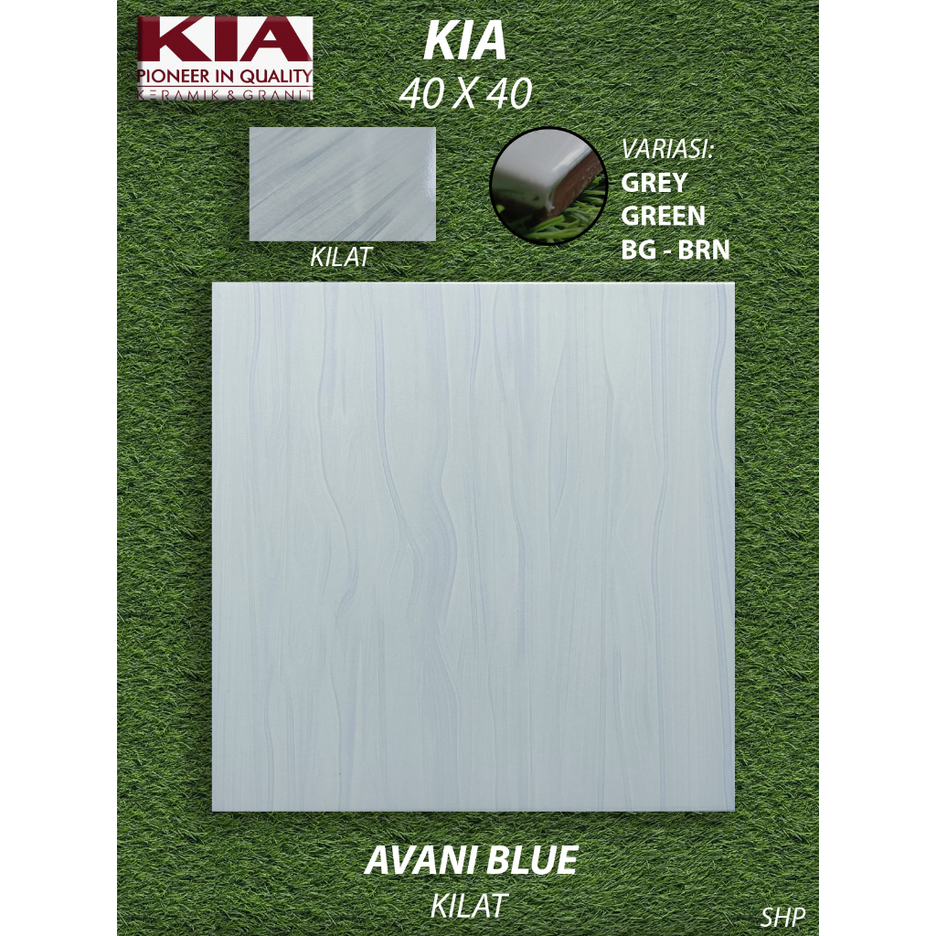 Jual Keramik Lantai Polos 40X40 KIA Avani Blue Kilat KW1 Pekanbaru Riau ...