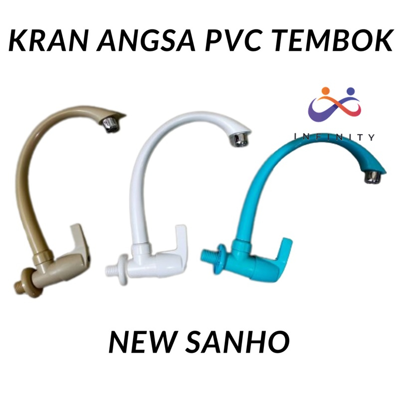 Jual NEW SANHO Kran air leher angsa cuci piring engkol pvc plastik ...