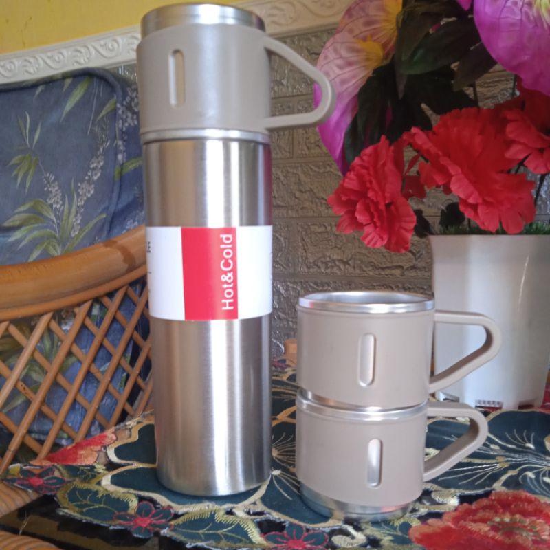 Jual TERMOS SULTAN SET VACUM FLASK THERMOS SET BONUS GELAS + PAPERBAG ...