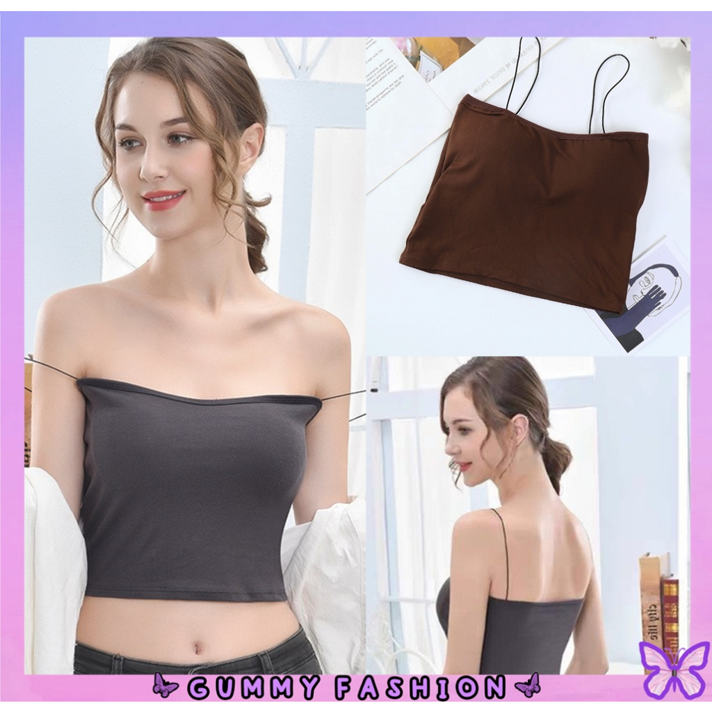 Jual •GUMMY• BR361 TANKTOP BRA WITH CUP BH SINGLET WANITA IMPORT ATASAN ...