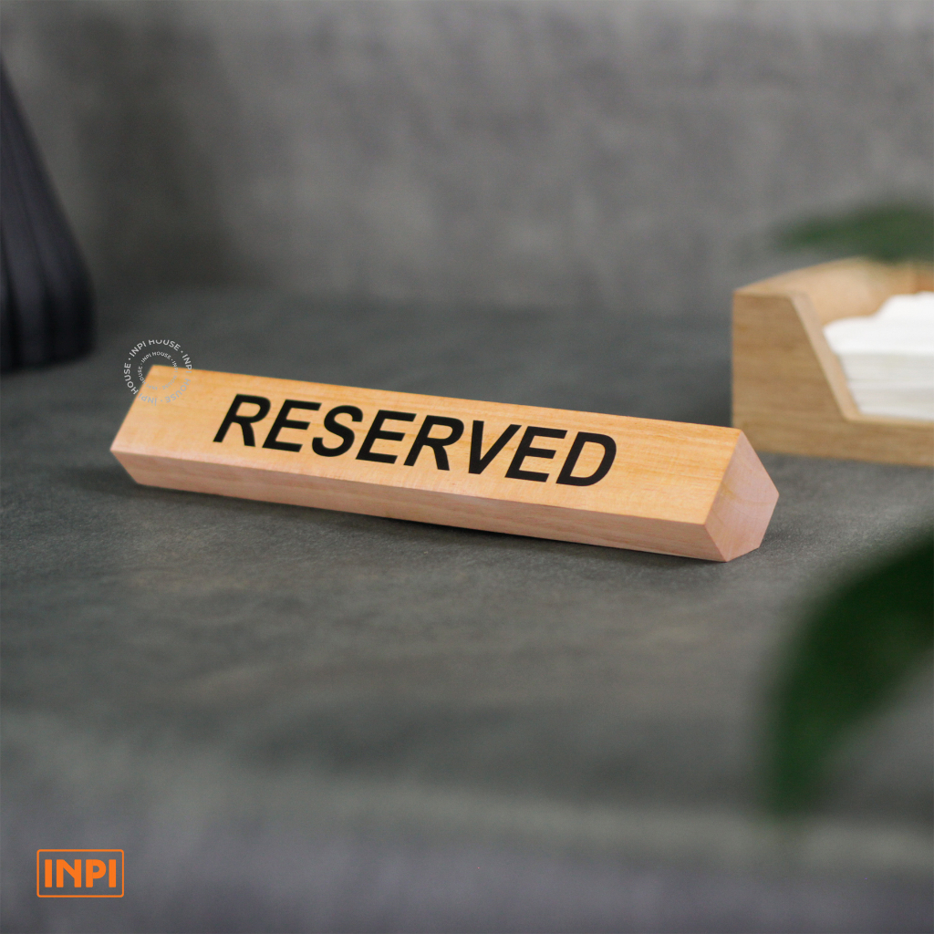 Jual sign reserved - penanda meja - sign system kayu - reserved ...