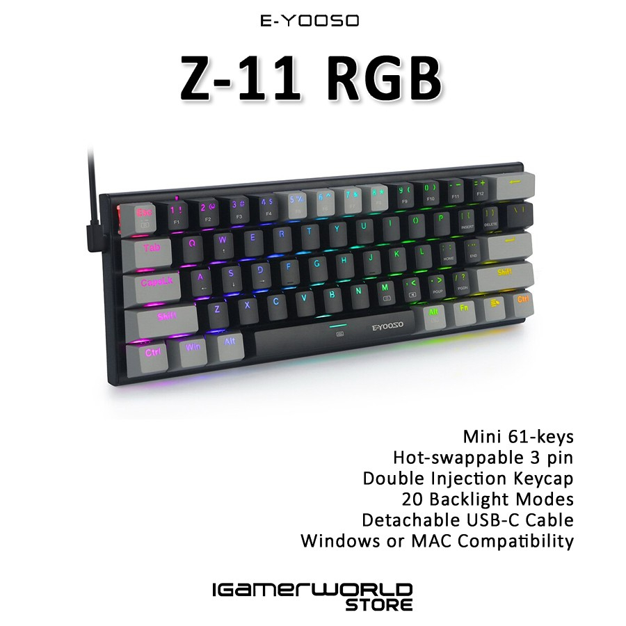 Jual E-YOOSO Z-11 / Z11 RGB 60% Mechanical Gaming Keyboard | Shopee Indonesia