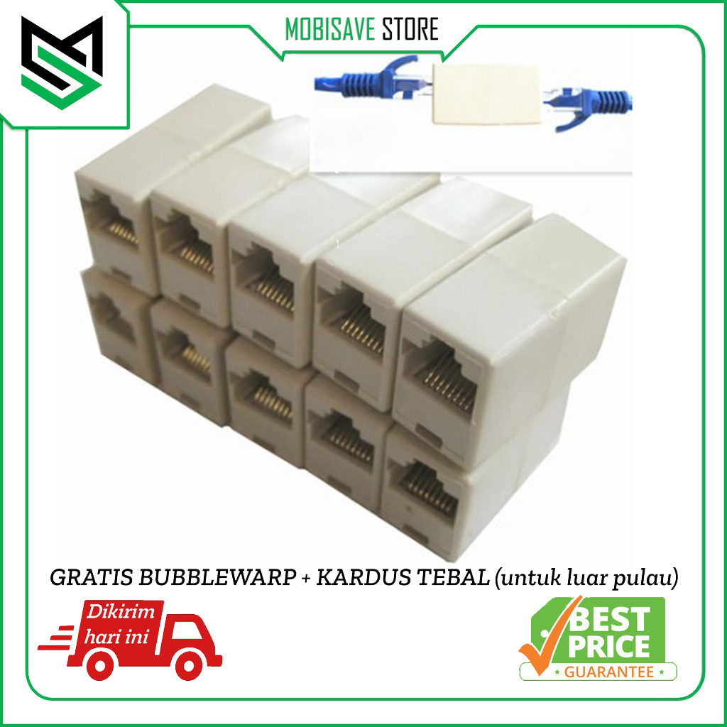 Jual BARREL Connector RJ45 / Sambungan RJ45 - 100 / Male to Male RJ45 ...