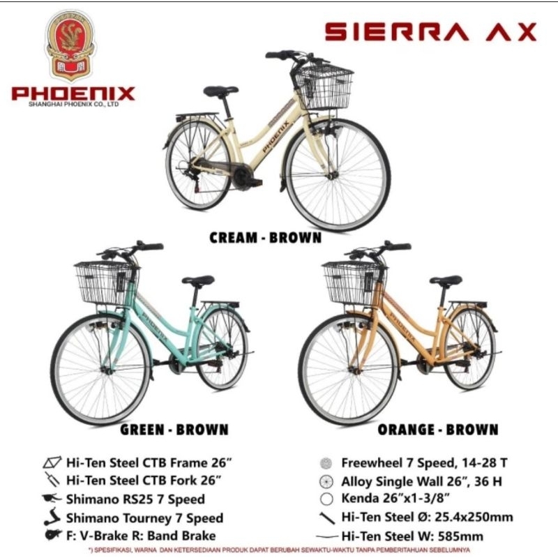 Jual Sepeda Mini Keranjang CTB Phoenix 26 inch Sierra AX | Shopee Indonesia