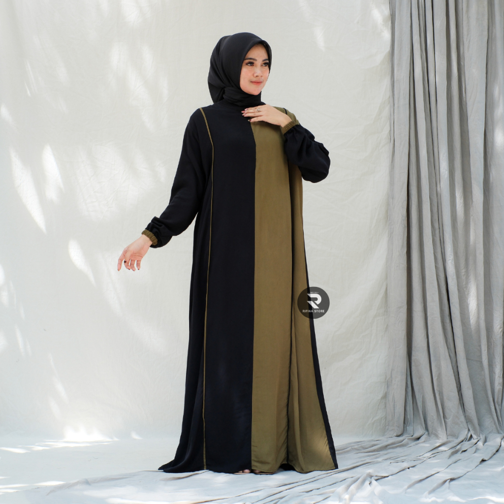 Jual Rifina Dress Madina Rayon premium Simple Elegan | Shopee Indonesia
