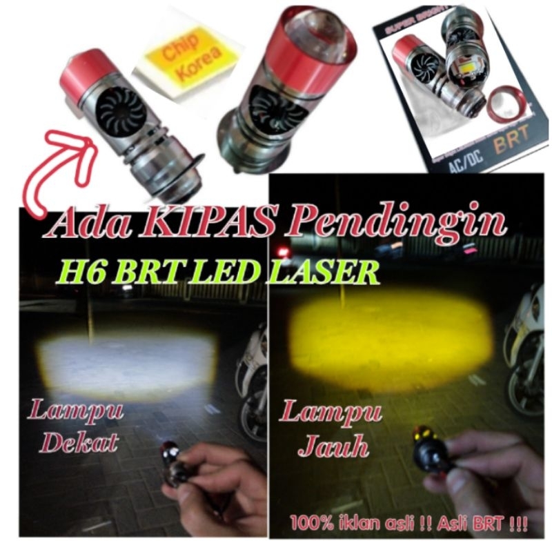 Jual LAMPU UTAMA LED LASER H6 KIPAS ACDC HEADLAMP PROJECTOR 35WATT BRT ...