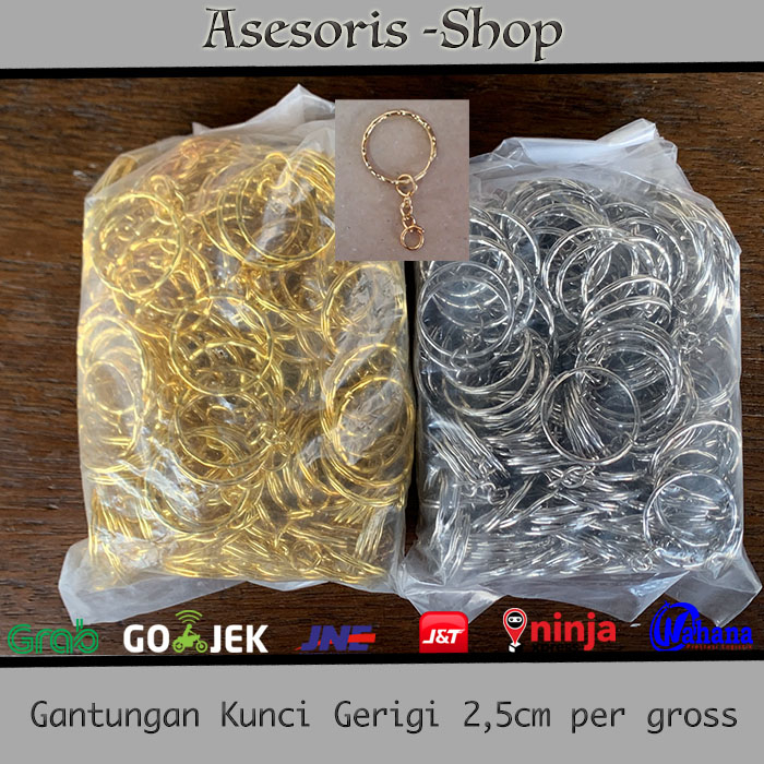 Jual Ring Gantungan Kunci Gerigi 2,5cm Perak Emas isi 1gross = 144pcs ...