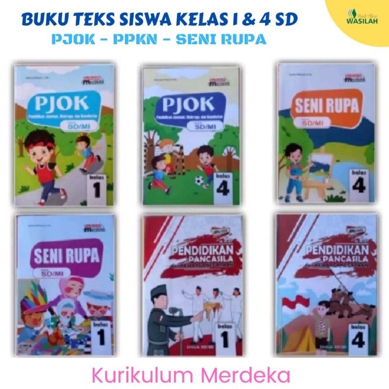 Jual BUKU TEKS SISWA Kelas 1 & 4 SD|MI Kurikulum Merdeka PPKN-SENI RUPA-PJOK | Shopee Indonesia