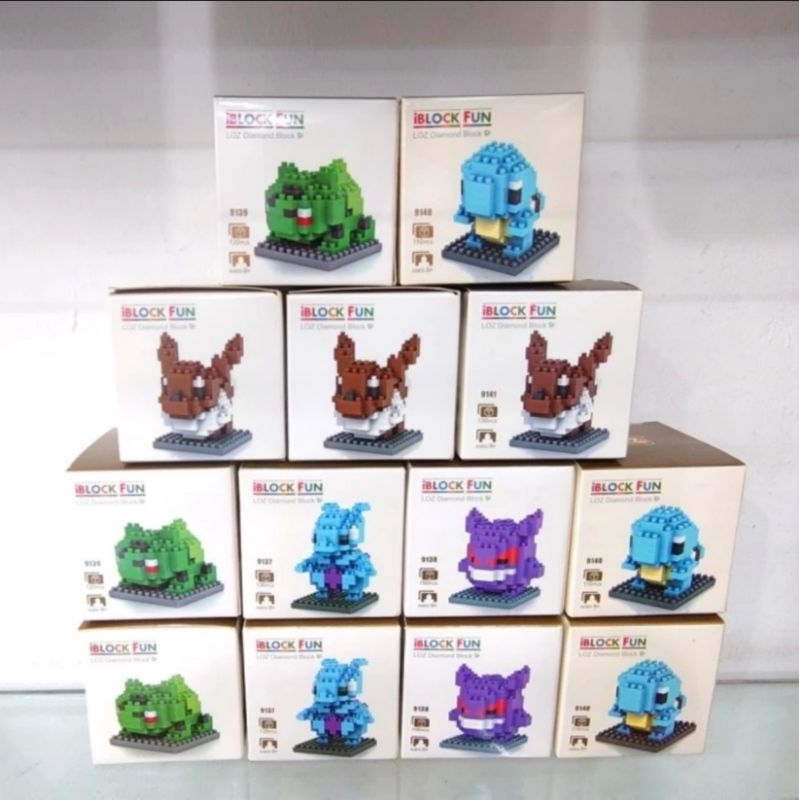 Jual iBlock Fun Loz Diamond Block "Pokemon Edition" Bulbasaur Squirtle ...