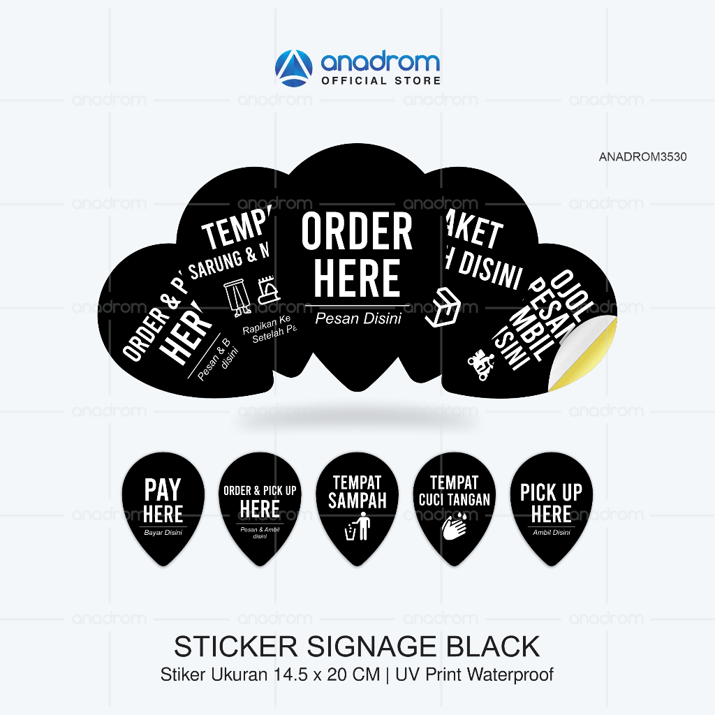 Jual Sticker Signage Black | Sticker Penanda | Anadrom 3530 | Shopee ...