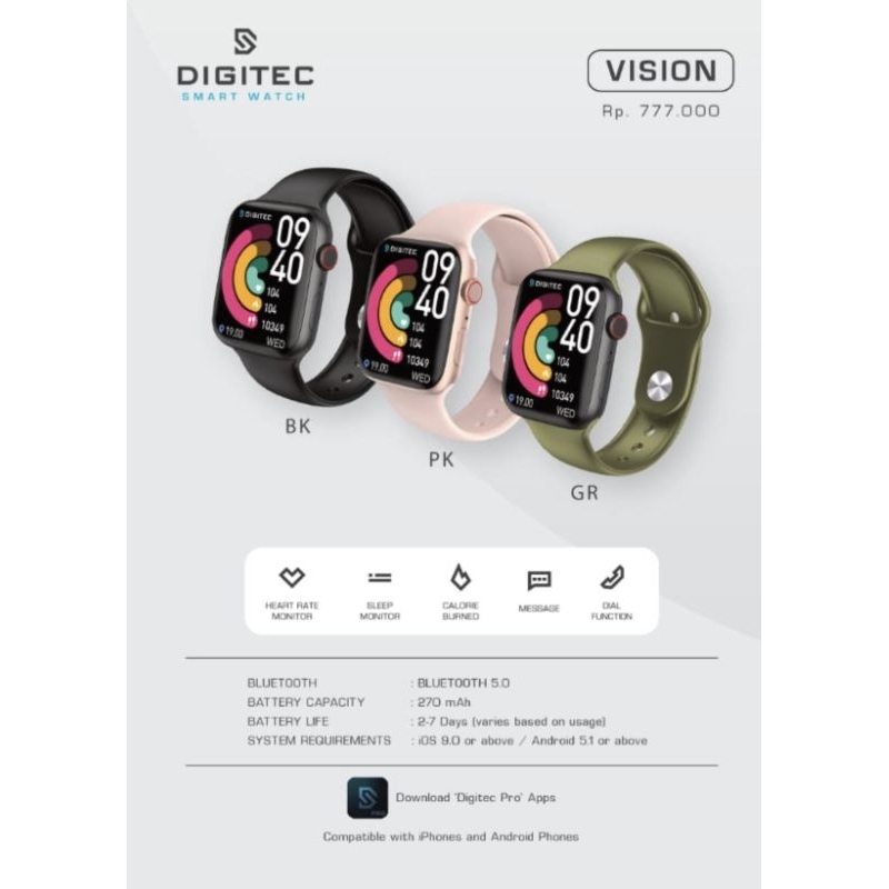 Jual DIGITEC VISION Smartwatch | Shopee Indonesia