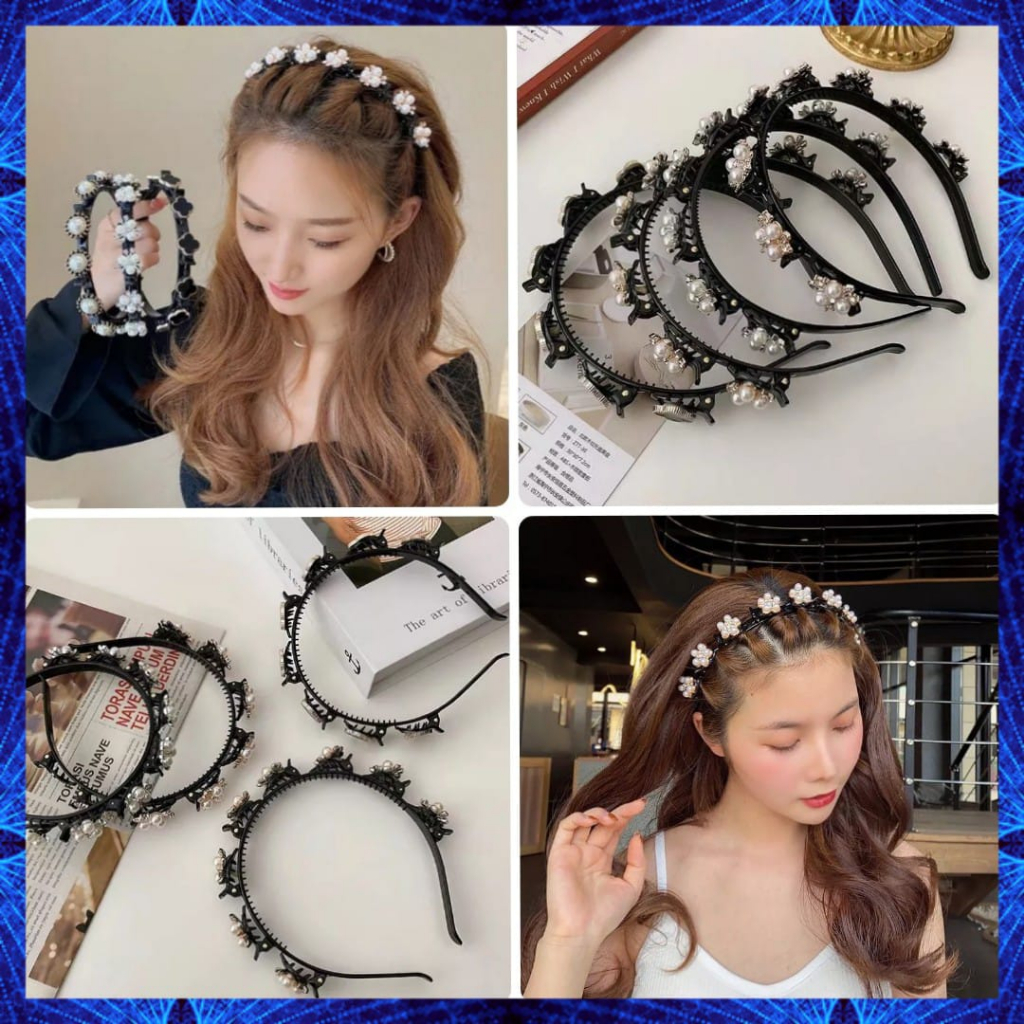 Jual Pengikat Penjepit Rambut Wanita Cewek Bando 2in1 include Ikat ...