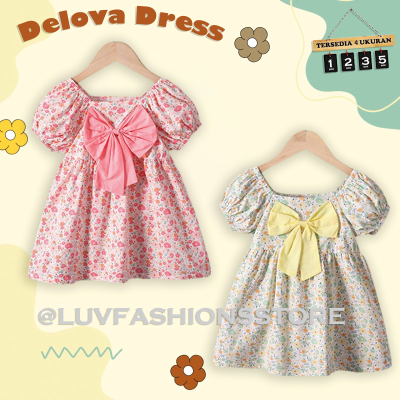 Jual IL - DELOVA DRESS ANAK BUNGA BUNGA / GAUN ANAK PEREMPUAN MOTIF ...