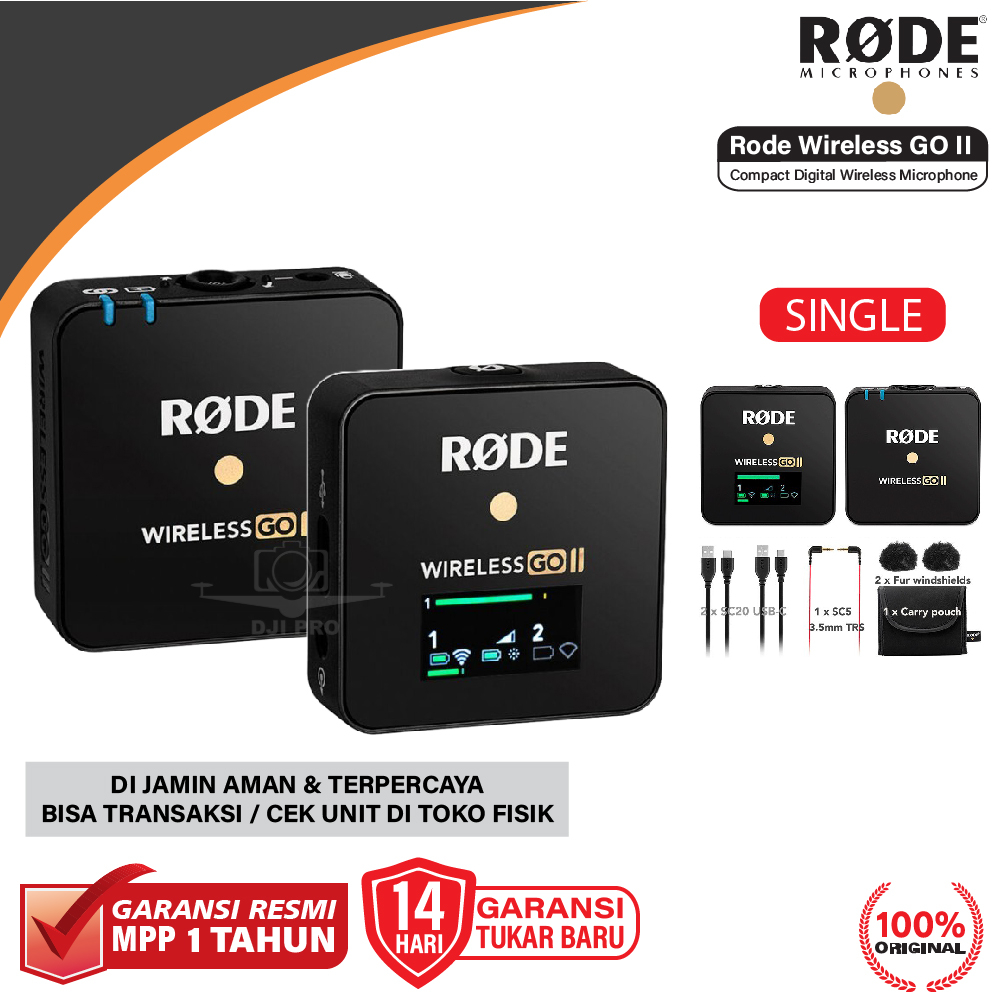 Jual Rode Wireless GO II Single Mic Compact Digital Wireless Microphone | Shopee Indonesia