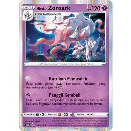 Jual POKEMON TCG INDONESIA HISUIAN ZOROARK HOLOGRAM S10A 030/071 | Shopee Indonesia