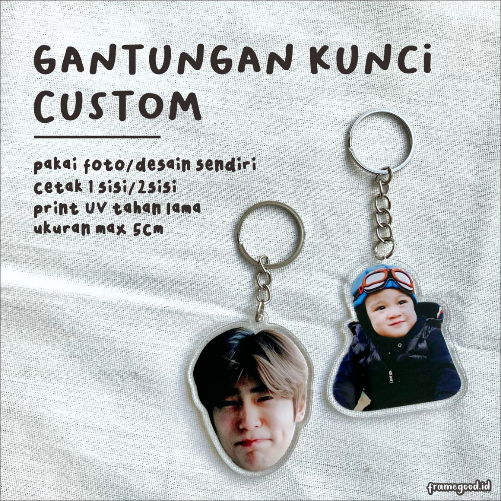Jual GANTUNGAN KUNCI CUSTOM FOTO / gantungan akrilik custom photo / ganci kustom cetak wajah ...