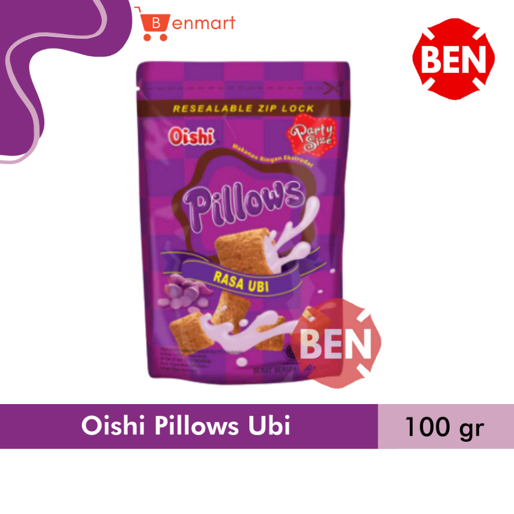 Jual Oishi Pillows UBI 100g 100gr 100 g gr Yam Flavor Ungu Pouch Pillow ...