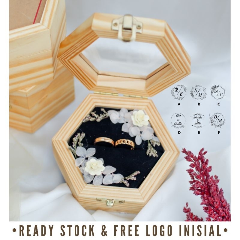 Jual Box Cincin / Tempat Kotak Cincin Lamaran Tunangan gratis nama ...