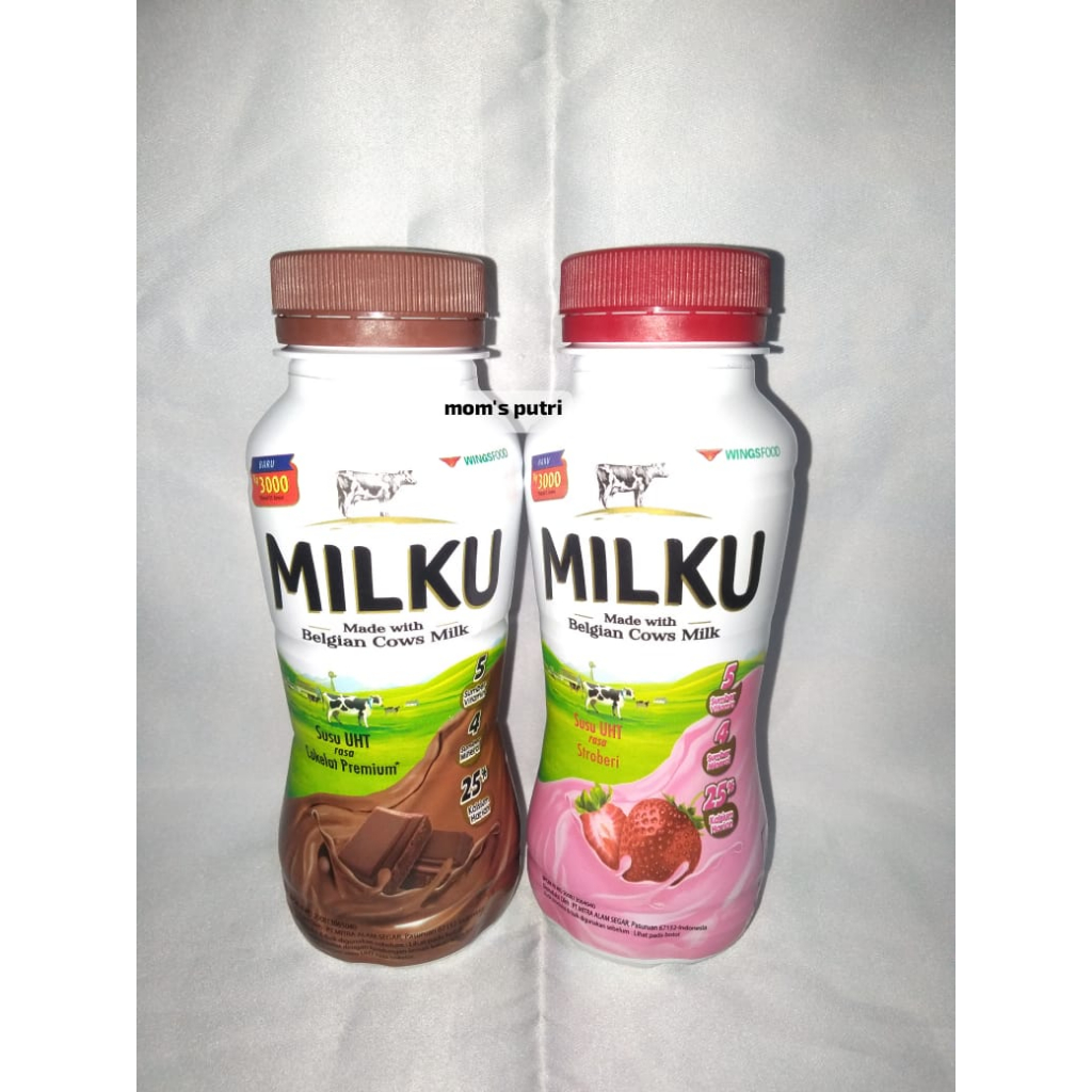 Jual MILKU SUSU UHT STROBERI | COKLAT PREMIUM 200ml | Shopee Indonesia