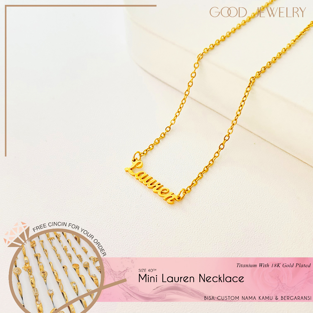Jual Kalung Nama Titanium Wanita Stainless Steel Anti Karat Alergi ...