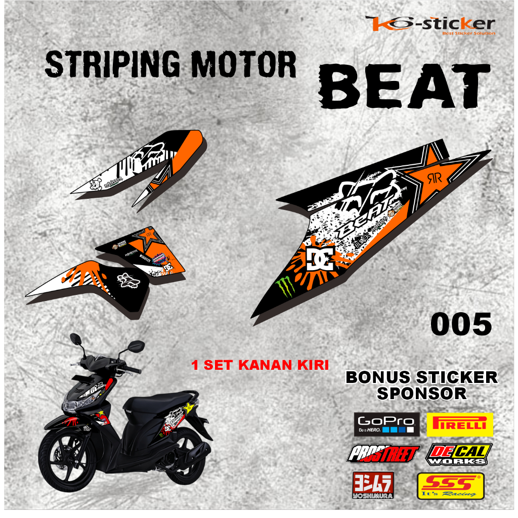 Jual Striping Sticker Stiker Honda Beat Karbu 2008 2009 2010 2011 2012 ...