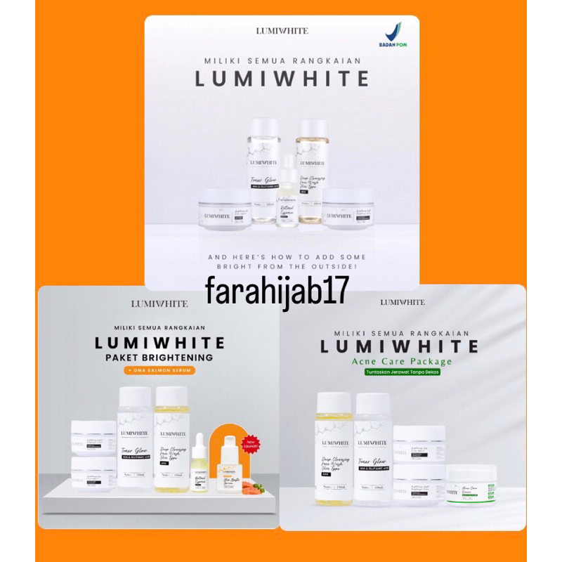 Jual LUMIWHITE BRIGHTENING SERIES LUMIWHITE ACNE SERIES LUMIWHITE CREAM ...